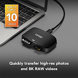 Lexar Professional CFexpress Type B / SD USB 3.2 Gen 2 Reader, Transfer Speeds Up To 10Gbps, Designed for CFexpress Type B and SD Cards (LRW520U-RNBNG)