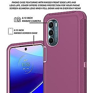 ONOLA Moto G Stylus 5G 2022 Case with HD Screen Protector, WineRed Pink TPU+PC Shock-Absorbent Cover [Not for 2021/4G]