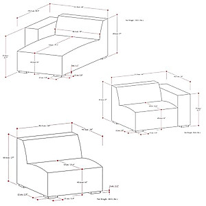 SIMPLIHOME Rex Left-Facing Modular Sectional Sofa in Full-Grain Genuine Leather, Caramel Brown, 122-inches Wide, Handcrafted Modern-Style 4-Seater L-Shaped Leather Couch with Left Chaise