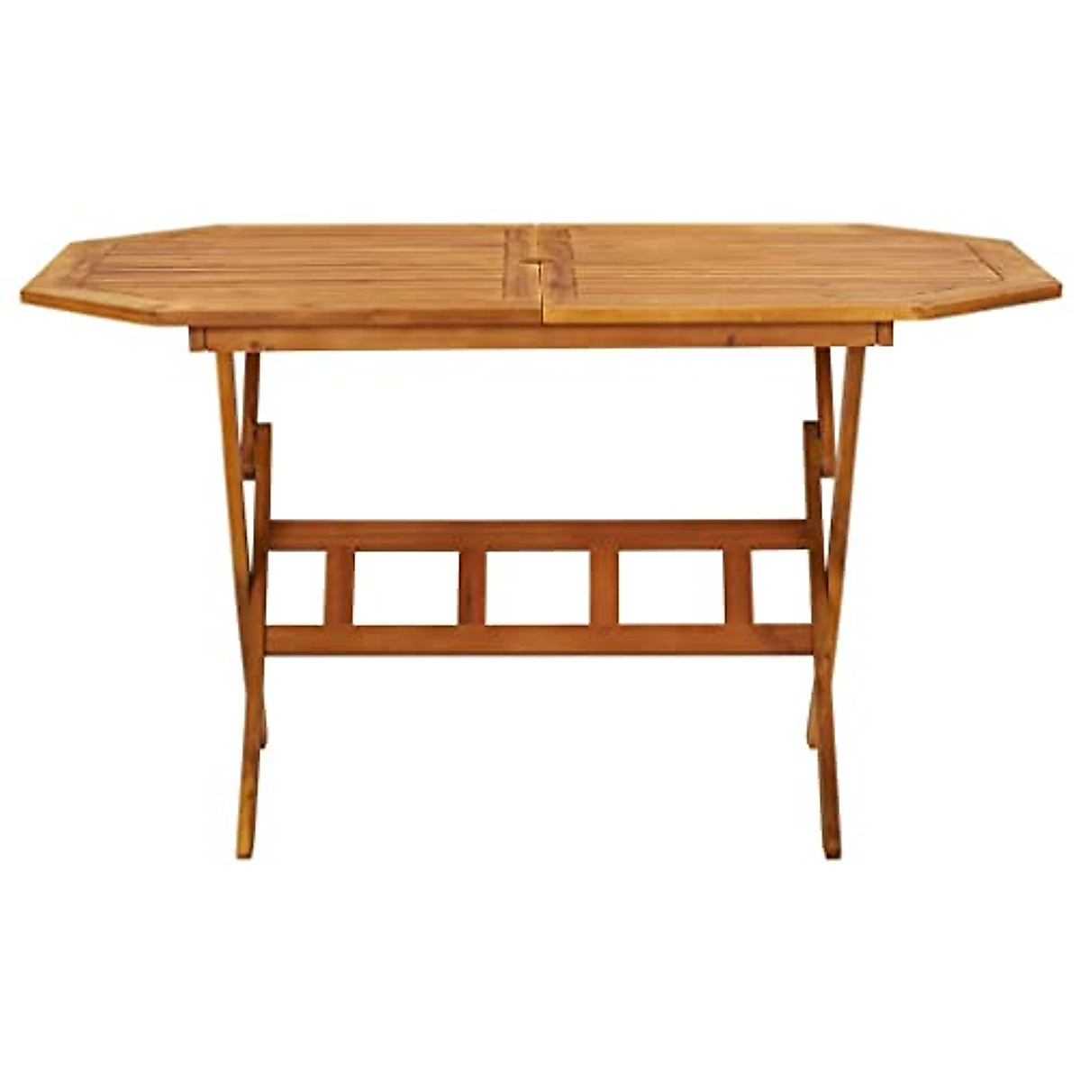 vidaXL Solid Acacia Wood Folding Patio Table Garden Outdoor Lawn Yard Terrace Balcony Backyard Wooden Dining Bistro Table Furniture