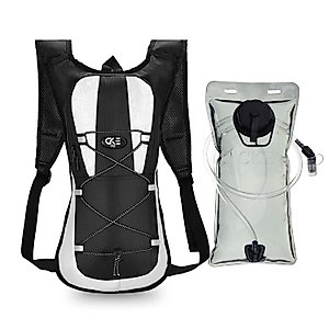 CKE Hydration Backpack with 2L Hydration Bladder Camelback Water Backpack for Men Women Kids for Hiking Running Cycling Biking Ski Camping - Black