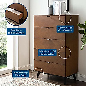 Modway Kali Mid-Century Modern Wood Chest in Walnut