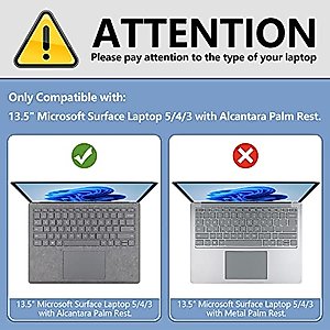 MEEgoodo Case for 13.5" Microsoft Surface Laptop 5/4/3 with Alcantara Palm Rest for Model 1950/1769/1867/1958, Clear Laptop Hard Shell Cases with Keyboard & Webcam Cover, Astronauts & Alien