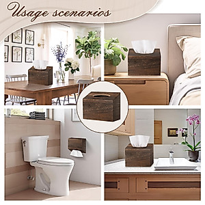 Hand Towel Box Cover Compatible with Kleenex Disposable Paper Hand Towels Wood Bathroom Paper Towel Holder for Tabletop, Bathroom, Office (Brown)