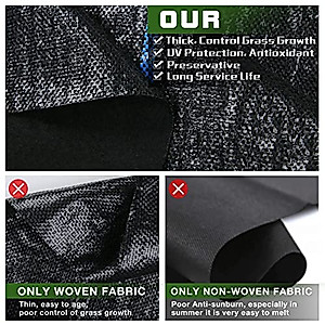 XLX TURF 5.3oz Garden Weed Barrier Heavy Duty Landscape Fabric 3 FT x 50 FT, Thick Woven Weed Block Control, Black Mulch for Ground Cover Geotextile Fabric