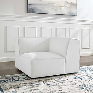 Modway Restore Upholstered Fabric Sectional Sofa, Corner Chair, White