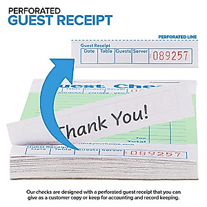 Stock Your Home Green Guest Check Books for Servers (10 Pack) Server Note Pads, Waiter Checkbook, Food Receipt Book, Restaurant Order Pad, Paper Checks, Waitress Accessories, 500 Total Tickets