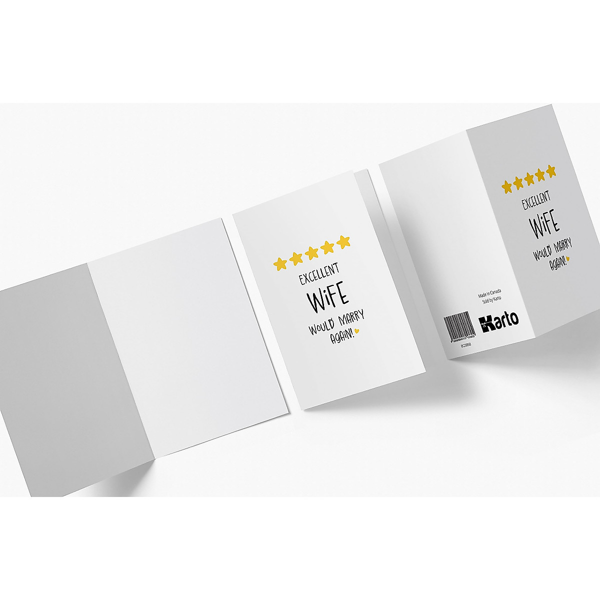 Karto Funny Birthday Card For Wife, Large 5.5 x 8.5 Birthday Card For Wife From Husband, Birthday Cards For Wife, Happy Birthday Wife Card - Excellent Wife