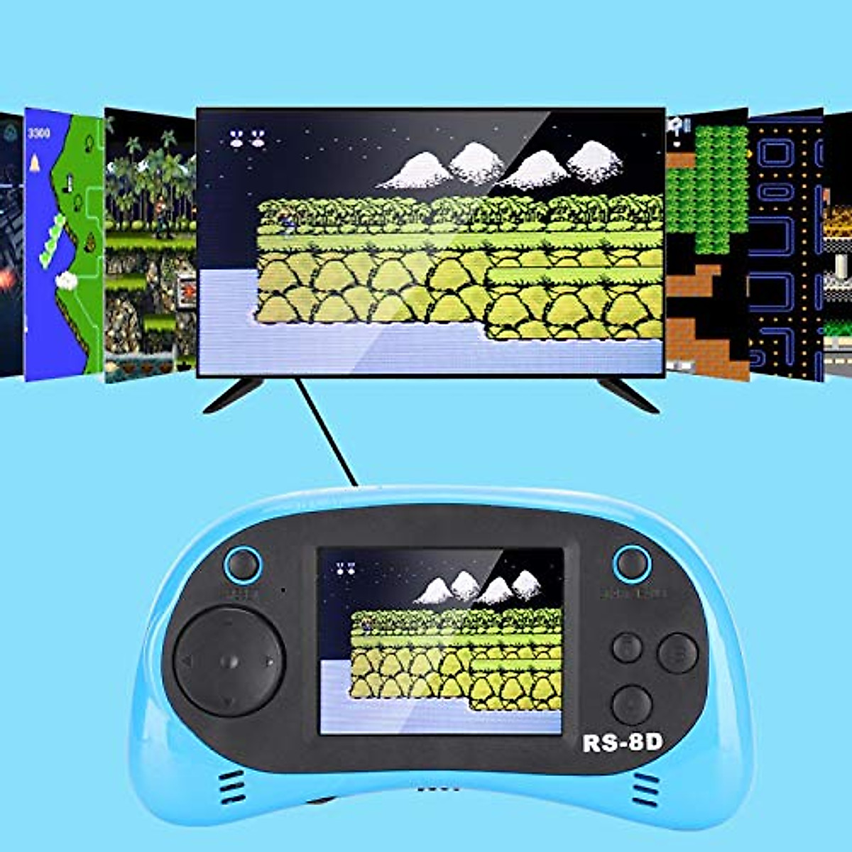 Color Screen Gaming Controller for Parent-Child Interaction(Blue)