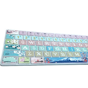SANFORIN Silicone Keyboard Cover for Apple iMac Magic Keyboard with Numeric Keypad MQ052LL/A (Model: A1843, 2017 2018 Release), Cute Print Keyboard Skin, US Layout, Sakura