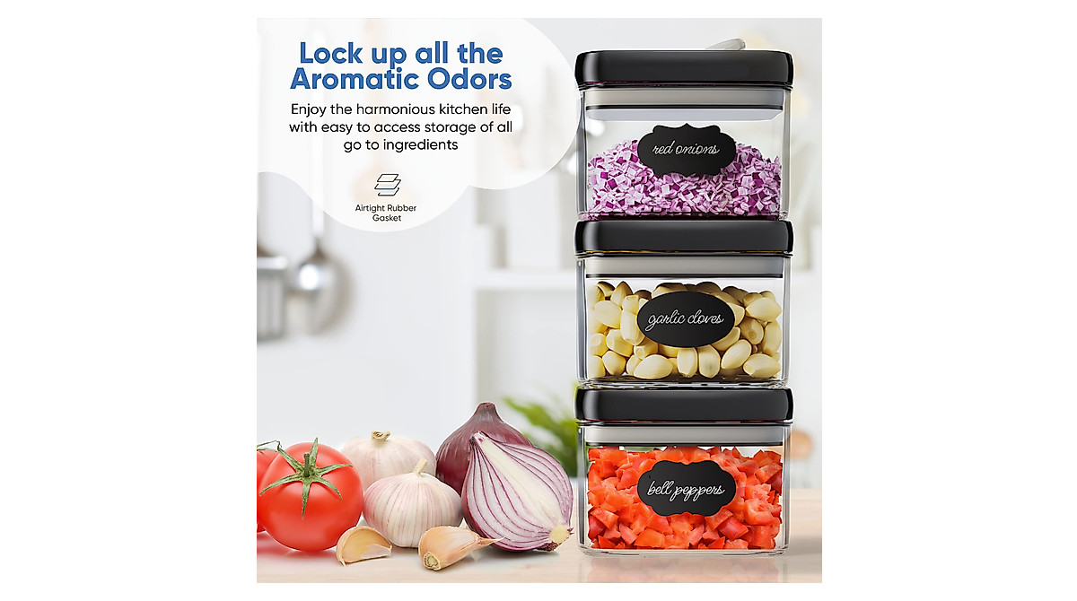Chef's Path Airtight Food Storage Containers Set of 6 - Kitchen Canisters
