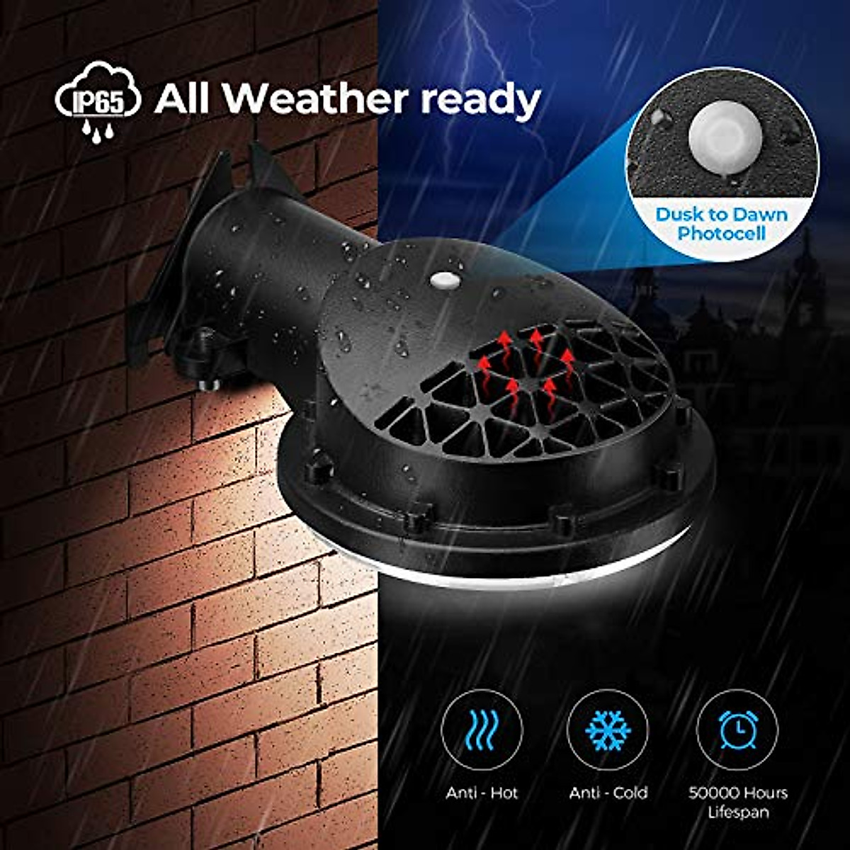 LUYIMIN LED Barn Light 120W, 18000lm Dusk to Dawn Outdoor Lighting with Photocell (1200W Incandescent Equiv.) - Ultra Bright Yard Light, 5000K Daylight IP65 Waterproof for Outdoor Security/Area Light