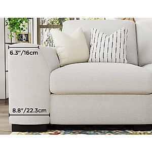 Woyomeub Sectional Sofa Couches for Living Room: L Shaped Couch with Storage Ottoman - Beige Modular Oversized 4 Seater Sofas with Pillows U Shape Furniture Set