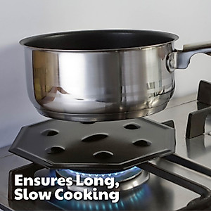 SimmerMat Heat Diffuser - Flame Diffuser Stove Cover Ring - Fire Diffuser for Any Type of Electric or Gas Stove - Dishwasher Safe Stove Top Cover - Steel Plates for Simmering and Slow Cooking - 2 Pack