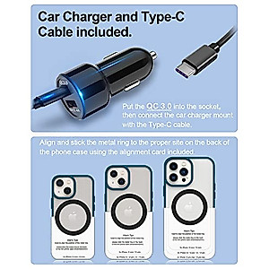 OQTIQ Wireless Car Mount Charger for Tesla Model 3 / Y Magnetic Phone Holder Fast Charging Cooling Fan Magnet Charger Compatible with Mag Safe Cases, for iPhone 14 13 12 Series (with QC 3.0 Adapter)