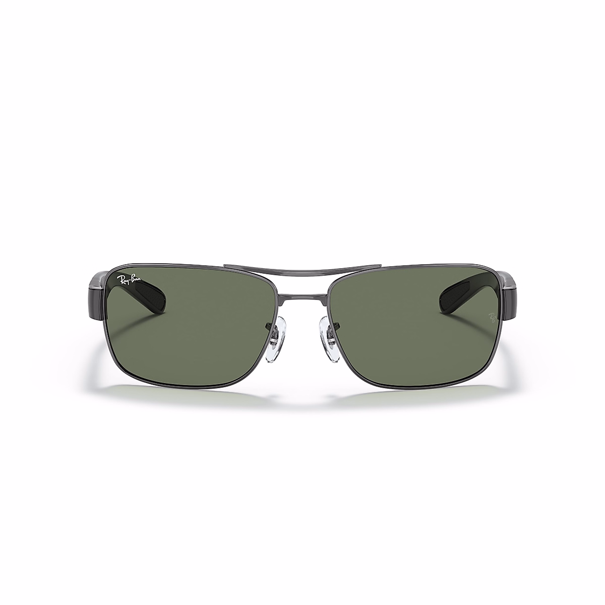 Ray-Ban Men's RB3522 Square Sunglasses, Gunmetal/Dark Green, 64 mm + 1