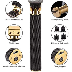 HJJWL Hair Cutting Tool, Professional Self-Service Hair Clippers Detail Trimmer Electric Haircut Kit for Quick Cut for Men Carving Trimming Push White Electric Push