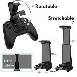 EasySMX Bluetooth Game Controller for Switch/PC/iPhone/Android,Switch Pro Controllers with Phone Clip,Wireless Remote Gamepad with Led Light/Programmable/Motion Control/Vibration/Turbo/Wakeup