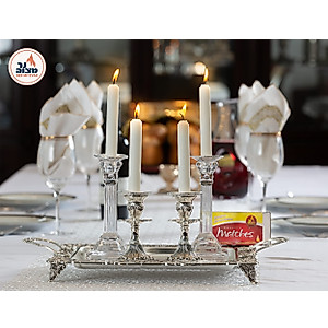 Ner Mitzvah Classic White Taper Candles – 7 Inch Candles - 60 Bulk Pack - for Shabbat Candles, Dinner Tables, Restaurants, Ceremonies and Emergency - 6 Hour Burn Time