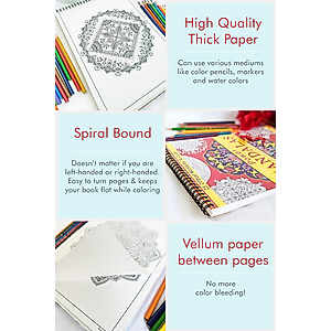 Power Mandalas Coloring book for adults, Spiral bound paperback, stress relieving intricate Offbeat mandalas for grown-ups