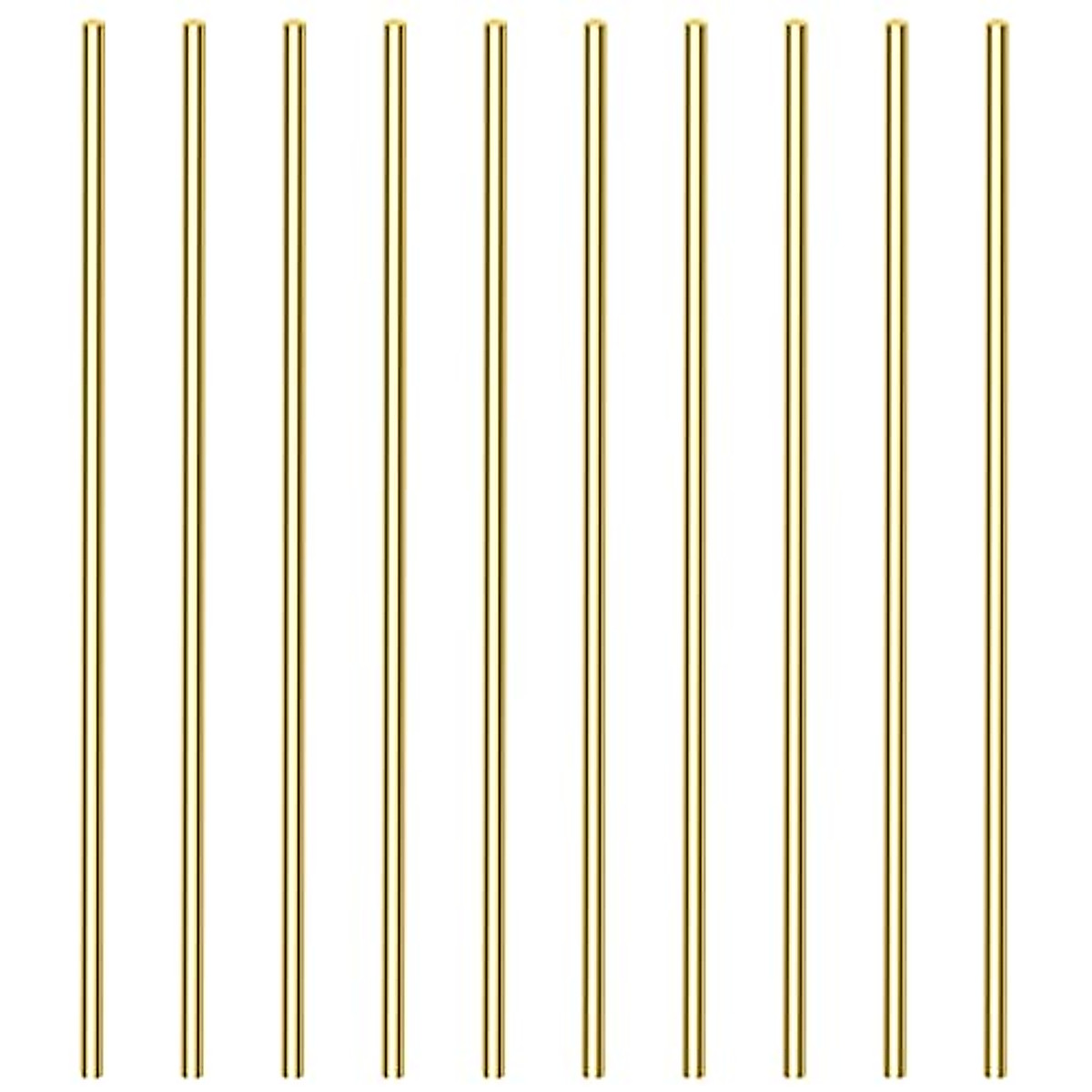 10 Pieces 12 inches 1/8 inch Brass Rods, Sutemribor Brass Solid Round Rod Lathe Bar Stock, 1/8 inch in Diameter, 12 inches in Length