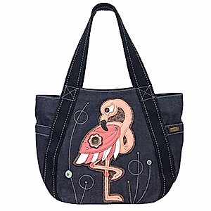 Chala Flamingo Carryall Zip Tote Handbag, Flamingo Lovers Gift