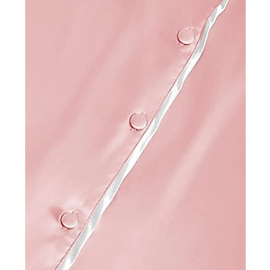 LYANER Women's Satin Silky Short Sleeve Button Shirt Sleepwear 2Piece Pajama Set Coral Pink Small