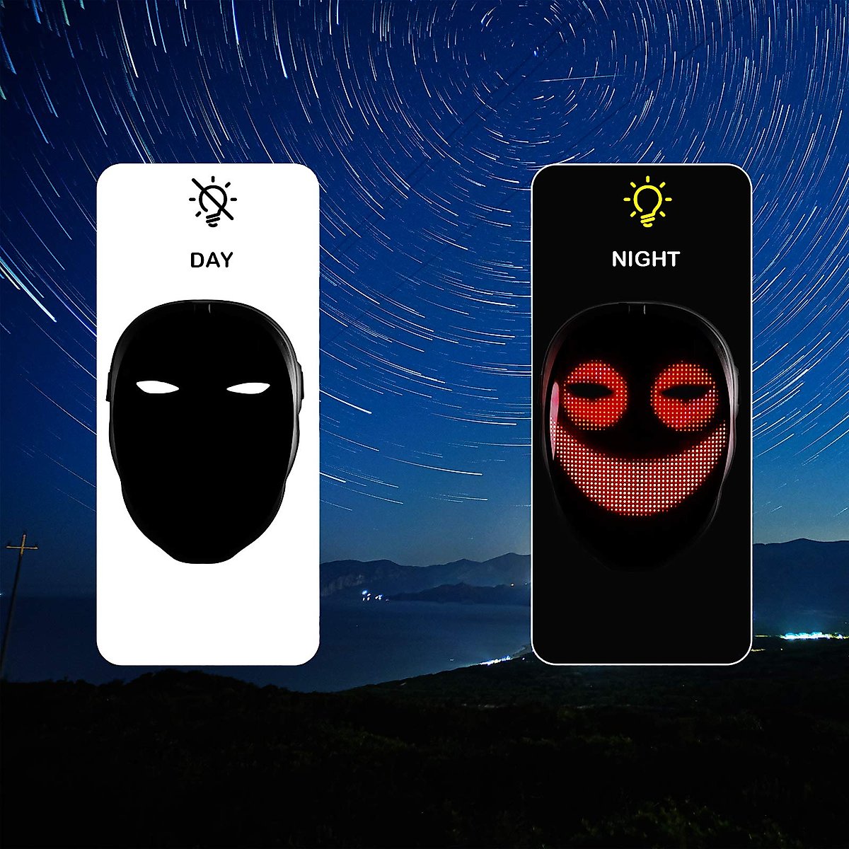 Depointer Life Led Mask with Bluetooth-compatible App Controlled, Customizable Shining Mask