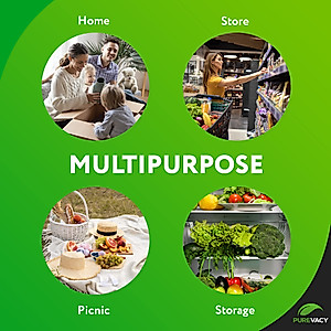 PUREVACY Plastic Produce Bag on a Roll 12 x 17 Inches. Pack of 4000 Plastic Produce Bags Roll. 0.5 Mil Waterproof Roll of Plastic Bags for Food. Disposable Clear Grocery Bags Plastic Roll