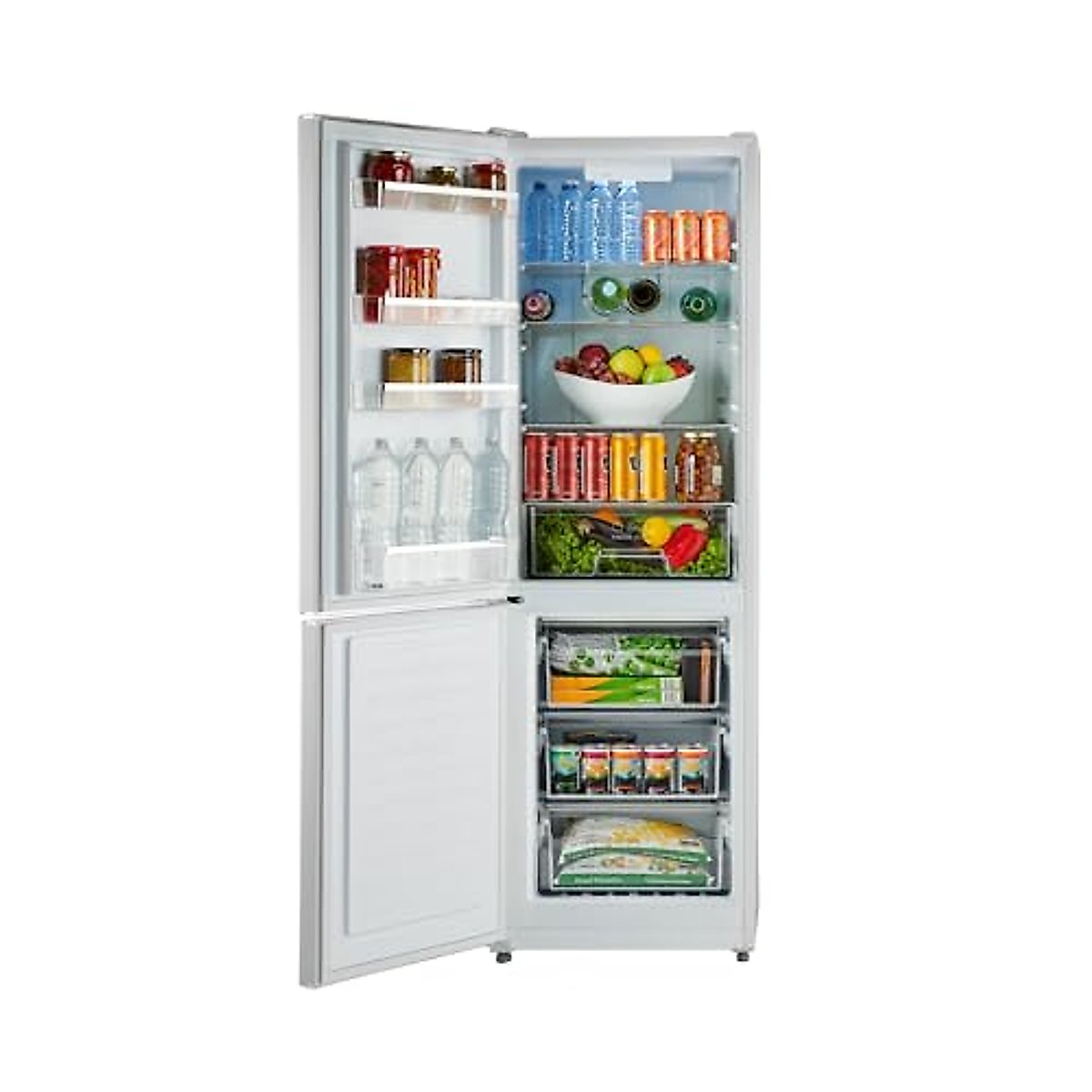 iio Retro Refrigerator With Bottom Freezer - Full Size 24 Inch Wide 11 Cu Ft - Frost Free, Fast Cool, 360° Multiflow Cooling, Space Saving, Environmentally Friendly (Left Hinge, White)