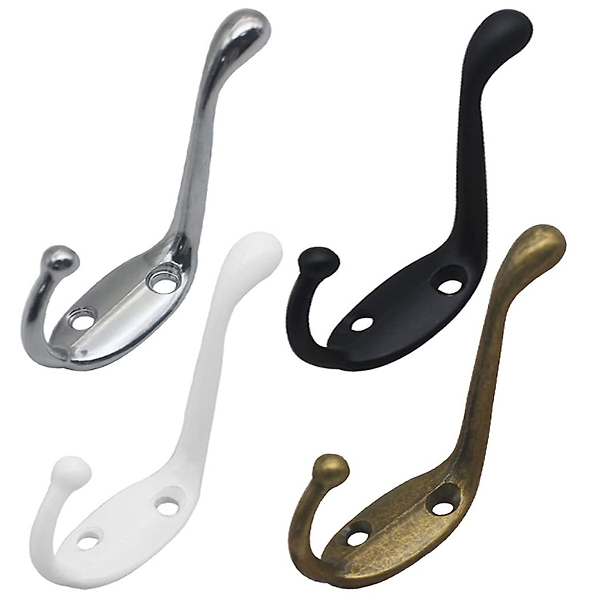 Hoshen 6 Pieces of Retro Wall Hooks, Coat Rack Hooks, European Style Living Room, Bedroom, Cloakroom, Indoor and Outdoor Retro Home Decoration, Including 12 Screws - Black