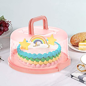 Operitacx Birthday Cake Carrier Locking Cake Container Cake Stand Portable Cheesecake Carrier Pastry Tray Macaron Bread Box Cake Storage Holder Keeper for Dessert Cake