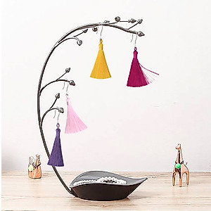 Tassels for Jewelry Making,3.55'' Multi-Color Handmade Imitation Silk Tassels with Hanging Loop for Bookmark Tassels Bracelets Earrings Acrylic Key Chain and DIY Craft (40 Mixed Color)