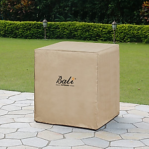 BALI OUTDOORS 23.6 Inch Square Gas Fire Pit Cover, Heavy Duty Waterproof All Weather Resistant Outdoor Cover, Brown