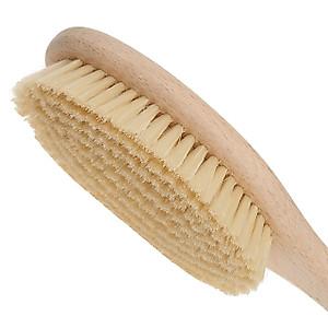 REDECKER Extra Long Beechwood Bath Brush - Natural Pig Bristle Body Brush for Showering, Back Scrubbing, Exfoliating, Dry Brushing and Lymphatic Drainage - Perfect for Hard-to-Reach Areas