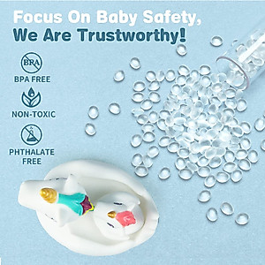 Woby Baby Bath Toys Cute Unicorn Spray Toys Bathroom Rubber Floating Bathtub Squirt Toys for Toddlers Infants 6-12 Months Girl Ideal Gifts Value Pack 4pcs Set