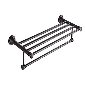 Towel Rails Solid Brass Towel Rack with Bar for Bathroom Shelf Wall Mounted, Oil Rubbed Bronze, 61.5 cm/Toilet Brush Set (Color : Toilet Brush Set) (Towel Shelf b)