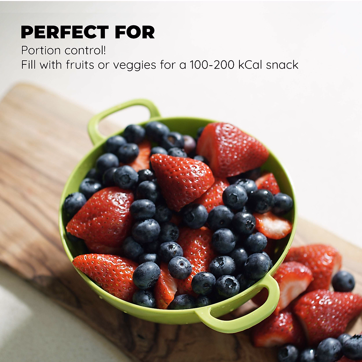 Jacent Plastic Colander with Double Handles, Strainer for Fruits, Vegetables, Pasta: 6 inch, BPA Free Plastic, Dishwasher Safe