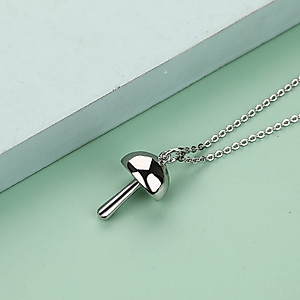 LQXY 925 Sterling Silver Mushroom Necklace for Women