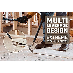 Spec Ops SPEC-D30PRY Tools 30" Wrecking Crowbar, Pry Bar Ends with Teardrop Nail Puller, High-Carbon Steel, 3% Donated to Veterans,Black/Tan