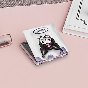 Sicpfuj Cute Mini Compact Mirror for Women and Girls, PU Leather Travel Makeup Mirror with 1X/2X Magnifying, Unique Gift Idea, 2.7 Inch