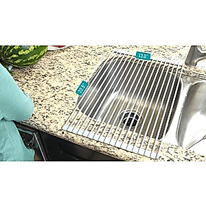 True & Tidy, Multi-Purpose Over The Sink Roll-Up Drying Rack, DR-881, Gray