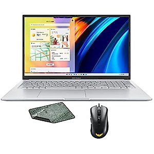 ASUS VivoBook 17X Home & Business Laptop (AMD Ryzen 7 5800H 8-Core, 40GB RAM, 4TB PCIe SSD, AMD Radeon, 17.3" 60Hz Full HD (1920x1080), WiFi, Win 11 Pro) with TUF Gaming M3 , TUF Gaming P3