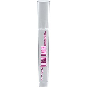 Maybelline Illegal Length Fiber Extensions Washable Mascara, Instant Lashes, No Flaking, Blackest Black, 1 Count
