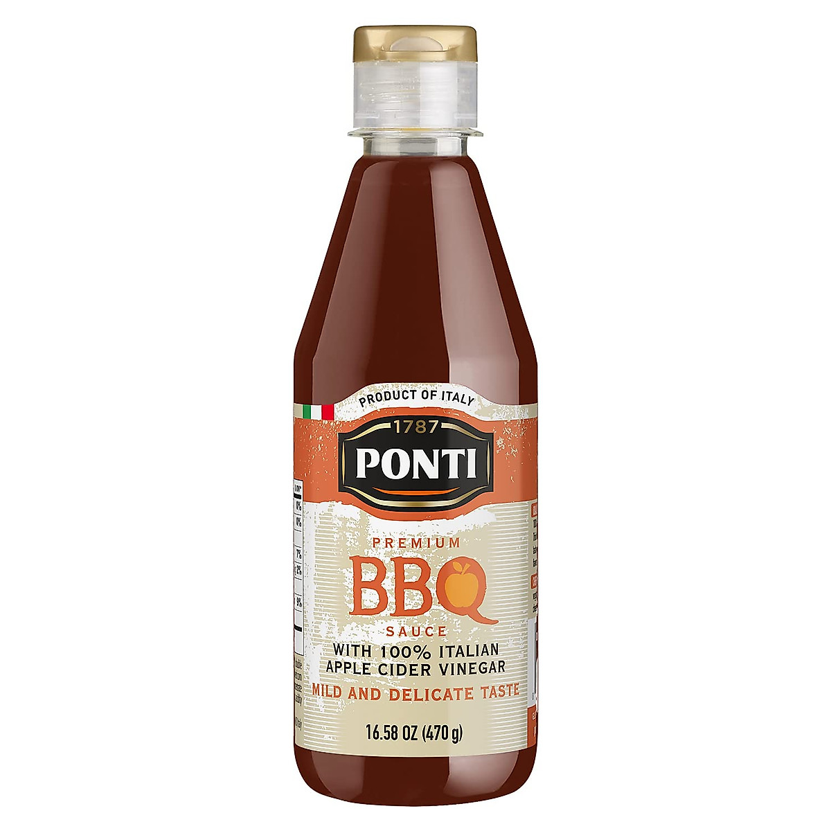 1787 PONTI Chef Premium BBQ Glaze with 100% Italian Apple Cider Vinegar - Thick Texture, Delicate taste with Pleasingly Fruity, Tangy Flavor - Perfect Blend of Spices and Seasonings - 16.58 OZ