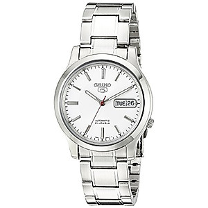 Men's SNK789 SEIKO 5 Automatic Stainless Steel Watch with White Dial
