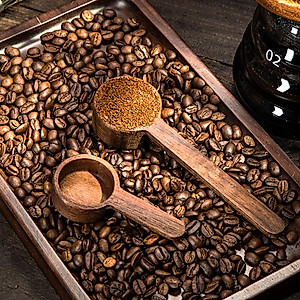 Coffee Spoons, Wooden Tablespoon Scoop, Wooden Coffee Ground Spoon, Measuring for Ground Beans or tea, Soup Cooking Mixing Stirrer Kitchen Tools Utensils, 1 Wooden Tea Scoop(3.86 inches)