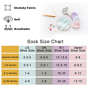 Mini angel Baby Lace Socks Newborn Girls Eyelet Lace Ruffle Frilly Ankle Socks Soft Cotton Dress Socks with Box Gift Set,6 Pairs,White/Cream/Pink/Grey/Light Green/Purple,0-3 Months