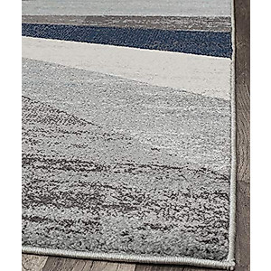 Rugs America Rays Contemporary Geometric Rug Hale Blue KA20A 8'0"X10'0" Area Rug