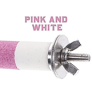 LUOZZY Parrot Perch Bird Cage Parrot Standing Stick Parrot Perch Stick for Parrot Scratching Stick (Pink White)